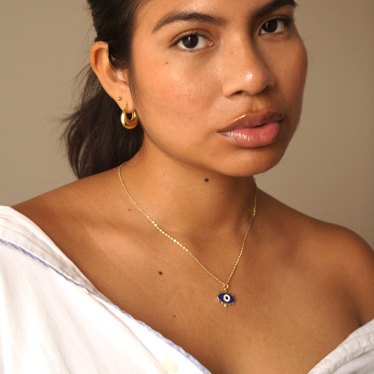 Warawa Joyas : Collar ojo turco azul