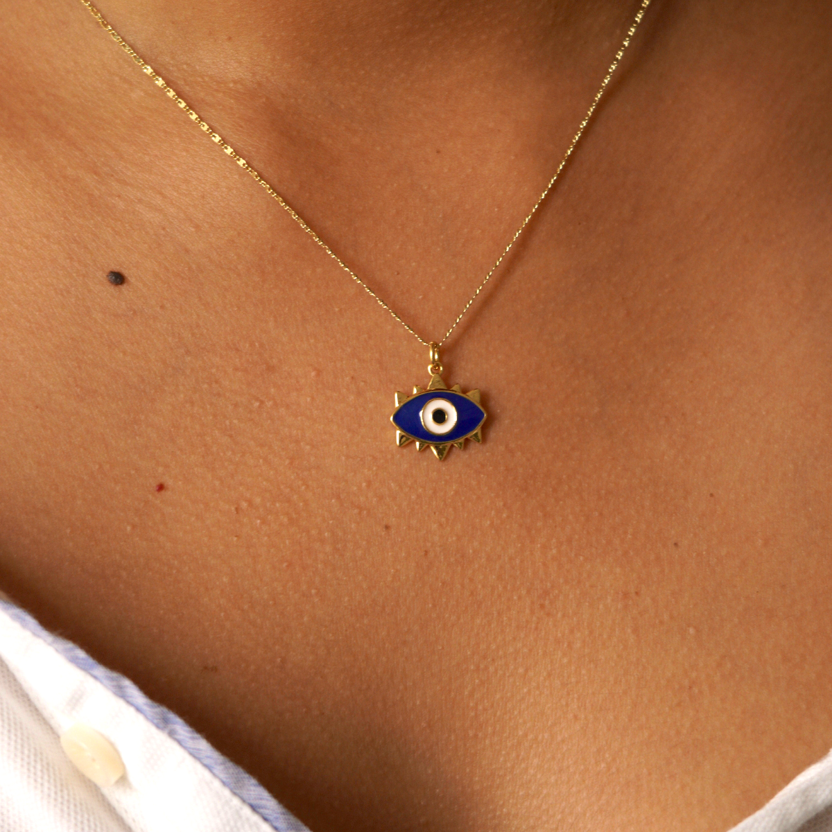 Warawa Joyas : Collar ojo turco azul