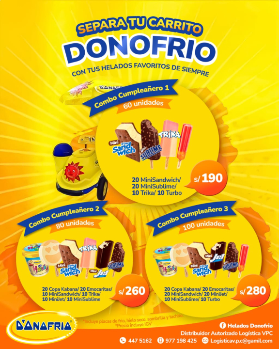 Distribuidor de Helados Donofrio al por Mayor y Menor