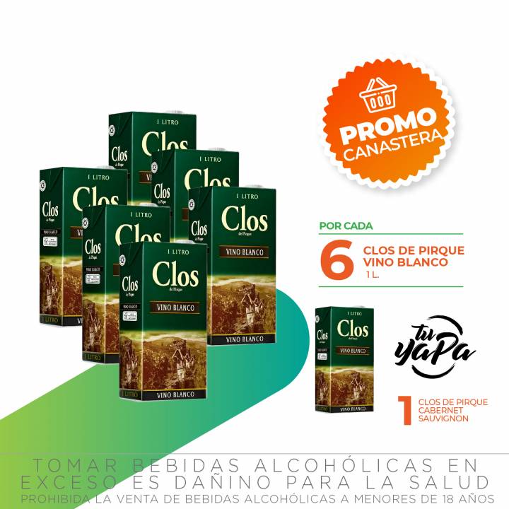lacanasta.pe : Clos de Pirque Vino Blanco. Tetrapack 1L. (06 unidades ...