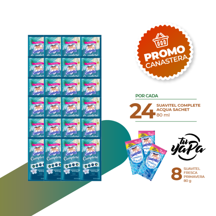 lacanasta.pe : Suavitel Complete Acqua. Sachet 80ml. (24 unidades) - GRATIS: 08 Suavitel ...