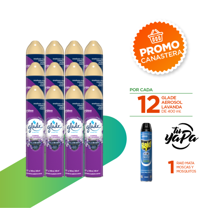 lacanasta.pe : Glade Aerosol Lavanda 400ml. (12 unidades) - GRATIS: 01 ...
